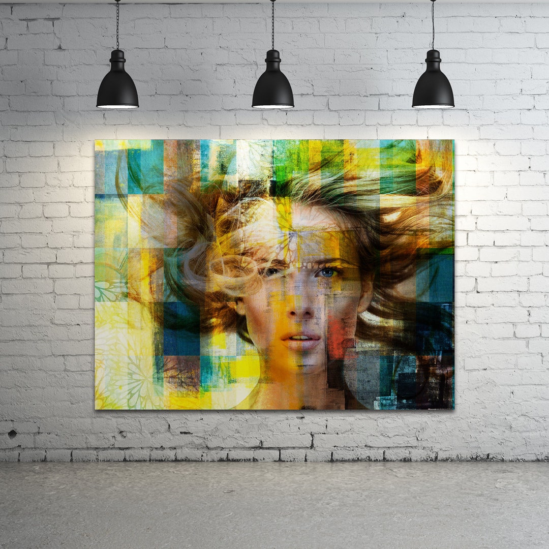 Textured Pop Art Woman's Face Print: Canvas, Photo, or Matte Paper - Etsy