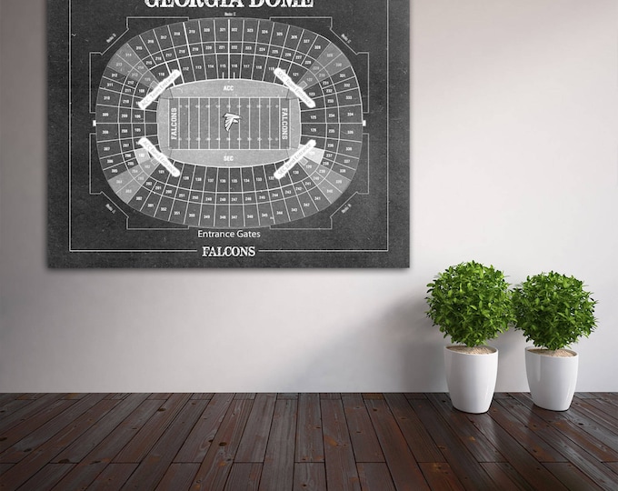 Print of Vintage Georgia Dome Seating Chart Seating Chart on Photo ...
