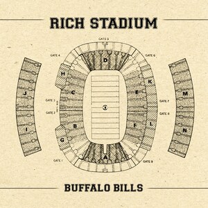 Vintage Rich Stadium Seating Chart Print: Buffalo Bills Art - Etsy