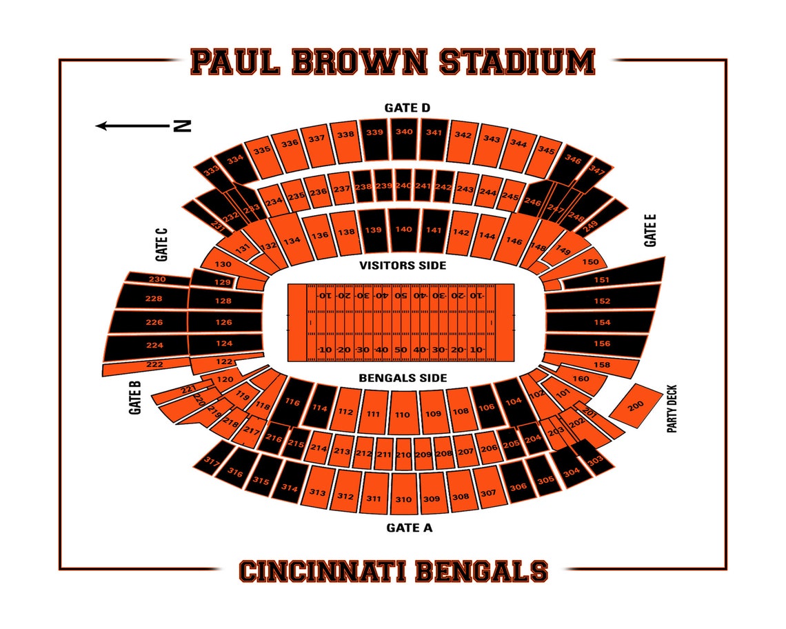 Print of Vintage Paul Brown Stadium Seating Chart Seating - Etsy
