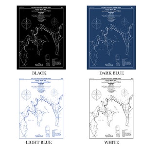 Antique Print of Little Neck Bay, Manhasset Hempstead Harbors New York ...