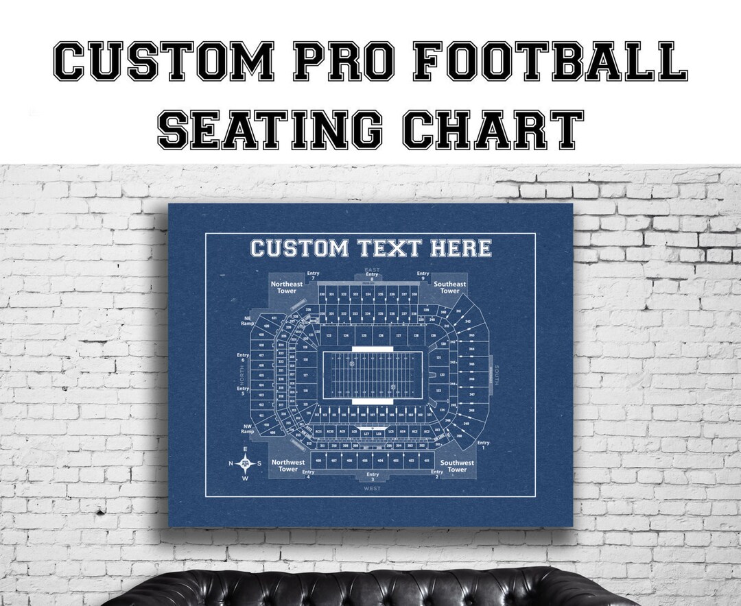 Custom Pro Football Stadium Seating Chart Print - Etsy