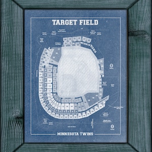 Print of Vintage Minnesota Twins Target Field Baseball Seating Chart on ...