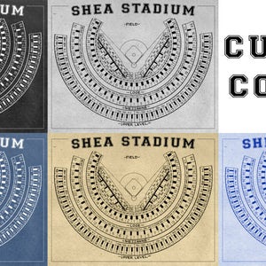 Print of Vintage Shea Stadium Seating Chart on Photo Paper, Matte Paper ...