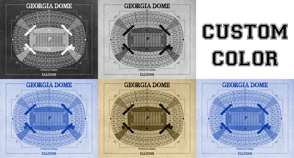 Print of Vintage Georgia Dome Seating Chart Seating Chart on | Etsy