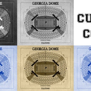 Print of Vintage Georgia Dome Seating Chart Seating Chart on Photo ...