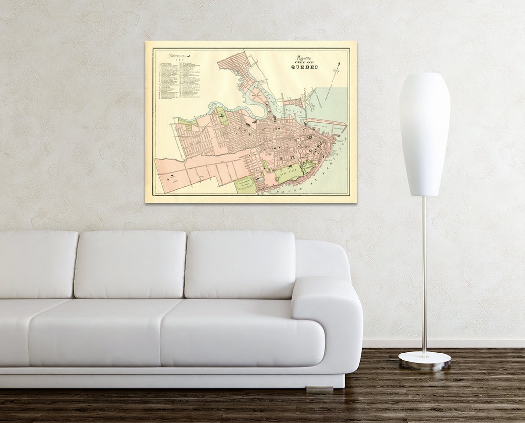 Print of Antique Map of the City of Quebec Canada on Photo Paper, Matte ...