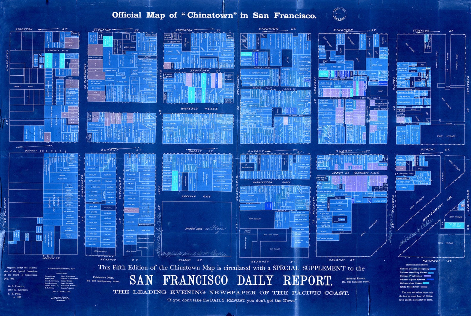Vintage Antique Chinatown San Francisco CA Map Chart Print - Etsy