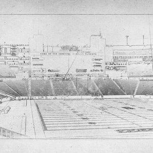 Vintage Print of Gillette Stadium Interior on Photo Paper, Matte Paper ...