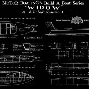 Vintage Boat Blueprint Print: "widow" Runabout, Motor Boating Series - Etsy