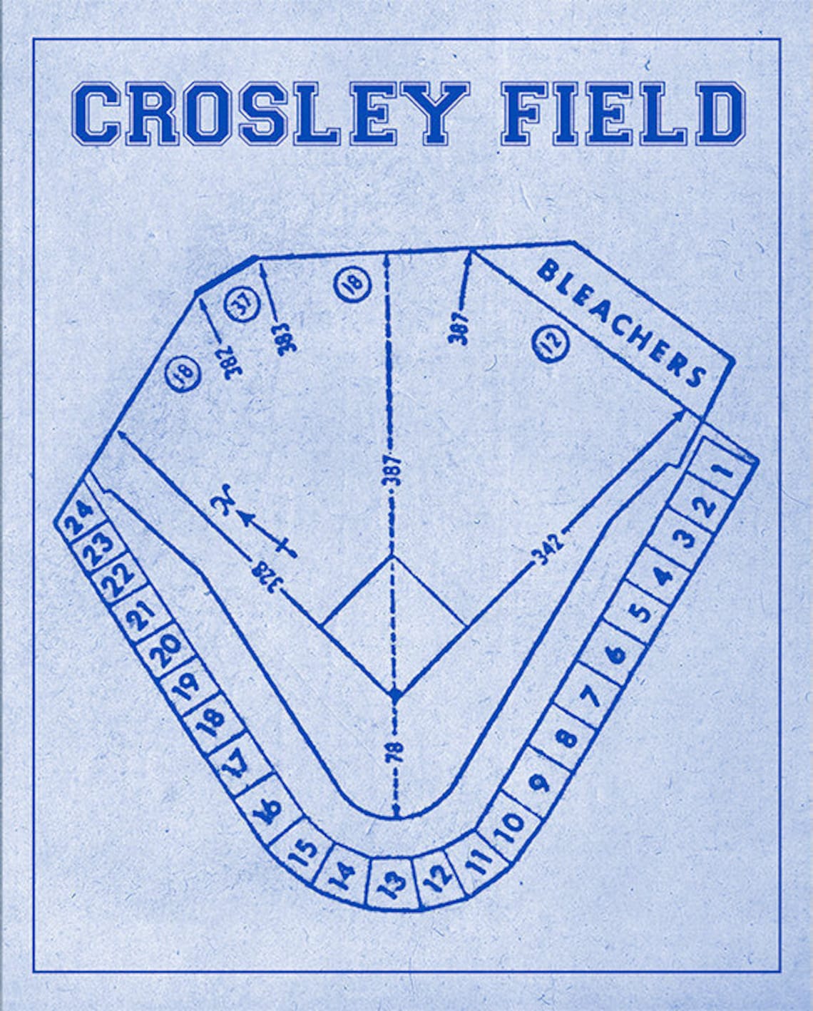 Print of Vintage Crosley Field Seating Chart on Photo Paper, Matte ...