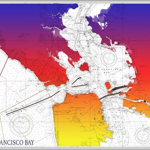 Artistic Print of San Francisco Bay Chart on Your Choice of Photo Paper ...