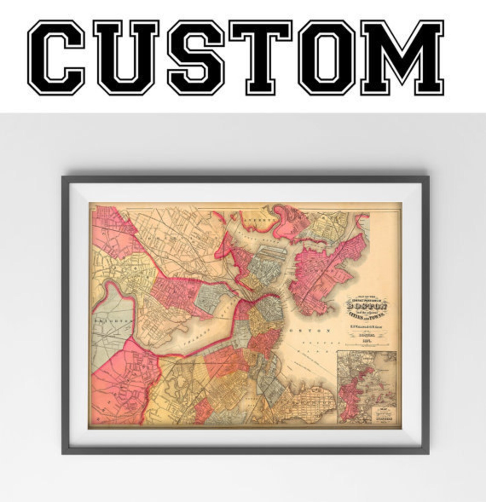 CUSTOM Your Chosen Map or Chart Custom ANY Area Street Map - Etsy
