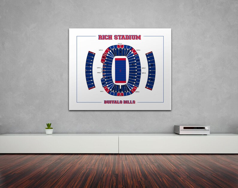 Vintage Rich Stadium Seating Chart Print: Buffalo Bills Art - Etsy