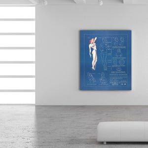 Antique Vintage Print of Fashion Bra Lingerie Blueprint on Matte Paper ...