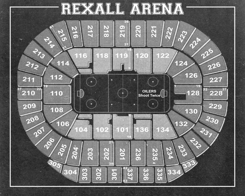 Vintage Rexall Arena Seating Chart Print: Oilers Hockey Art - Etsy