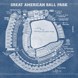 Print of Vintage Great American Ball Park Cincinnati Reds Baseball ...