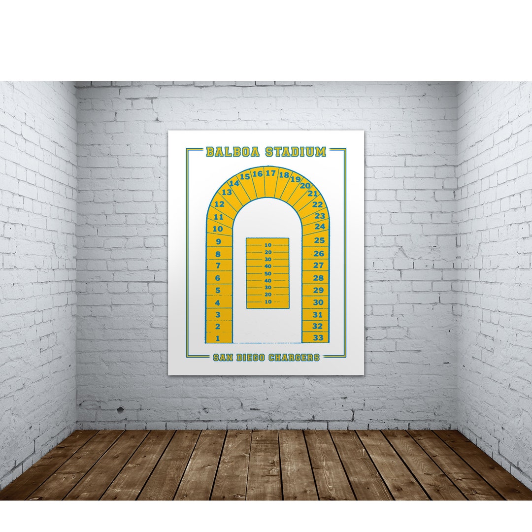 Vintage Balboa Stadium Seating Chart Print: San Diego Chargers - Etsy