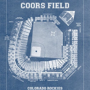 Vintage Print of Coors Field Seating Chart Colorado Rockies Baseball ...