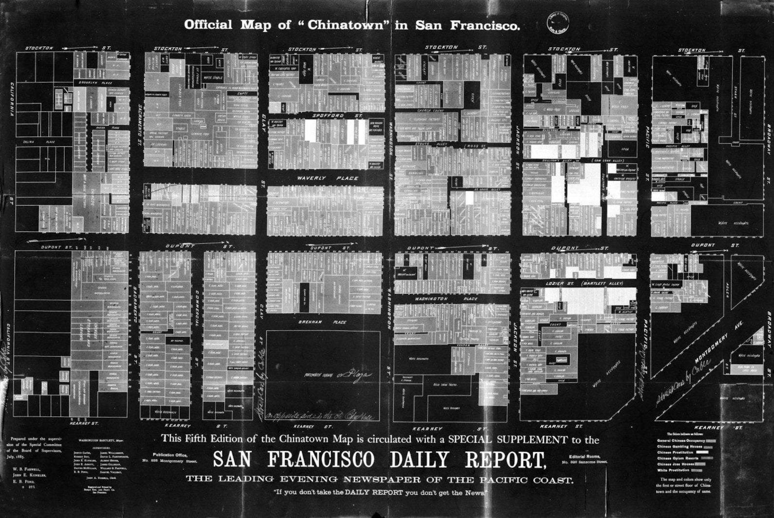 Vintage Antique Chinatown San Francisco CA Map Chart Print - Etsy