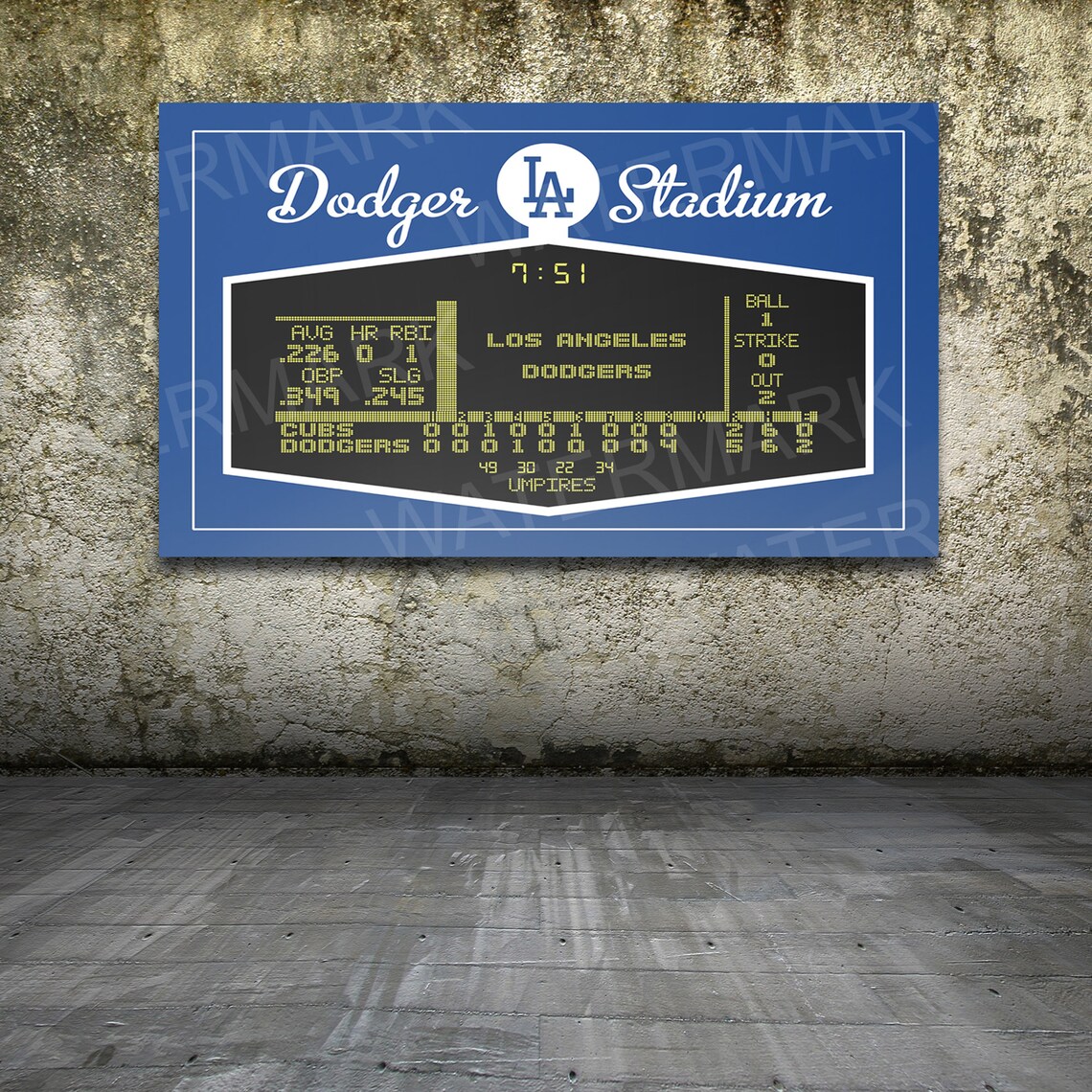 Print of Dodger Stadium Scoreboard Available on Canvas | Etsy