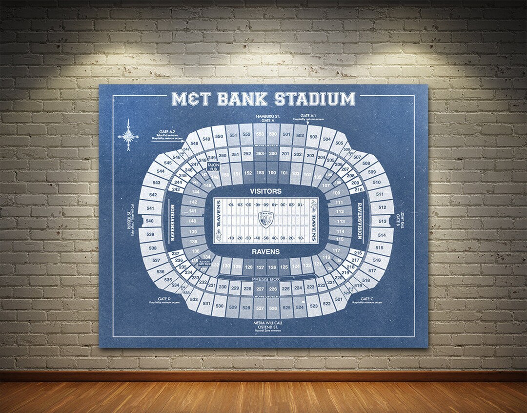 Print of Vintage M&T Bank Stadium Seating Chart Seating Chart on Photo ...