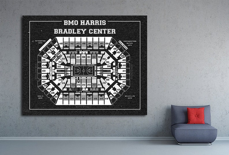 Vintage Print of BMO Harris Center Seating Chart on Premium - Etsy