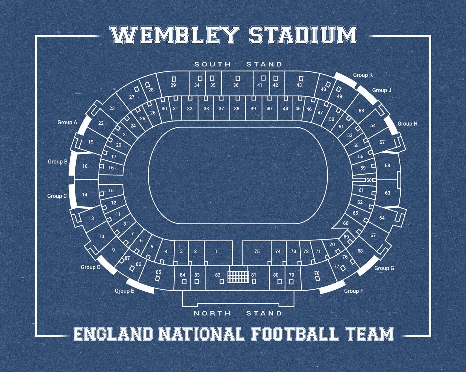 Print of Vintage Wembley Stadium Seating Chart Seating Chart - Etsy