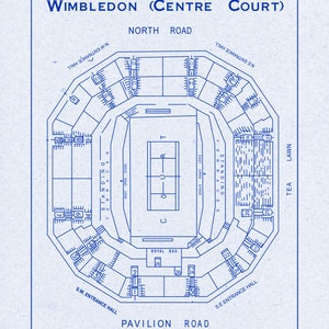 Print of Vintage Wimbledon Center Seating Chart Seating Chart on Photo ...