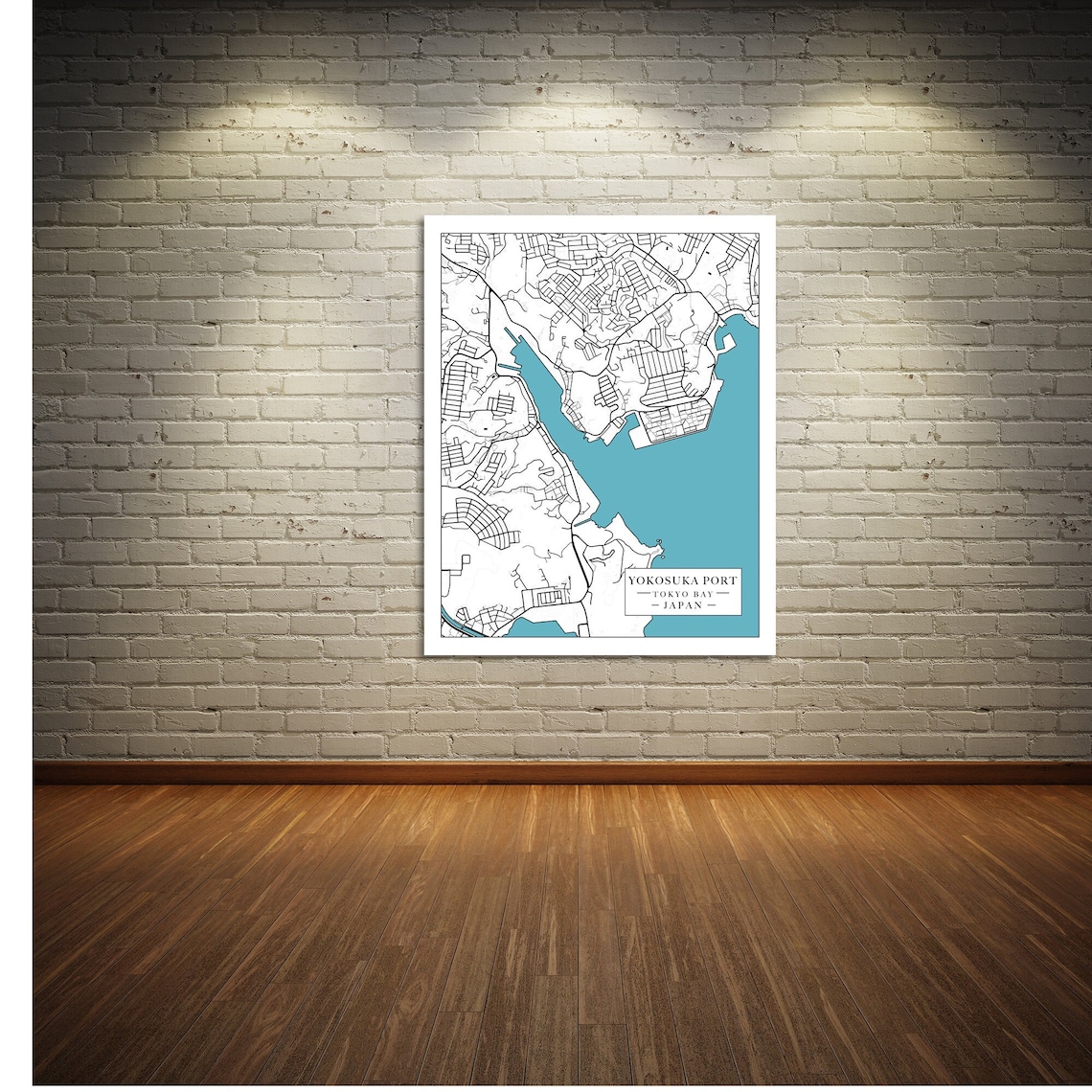 Print of Map of Japan Yokosuka Port in Tokyo Bay. Printed on | Etsy