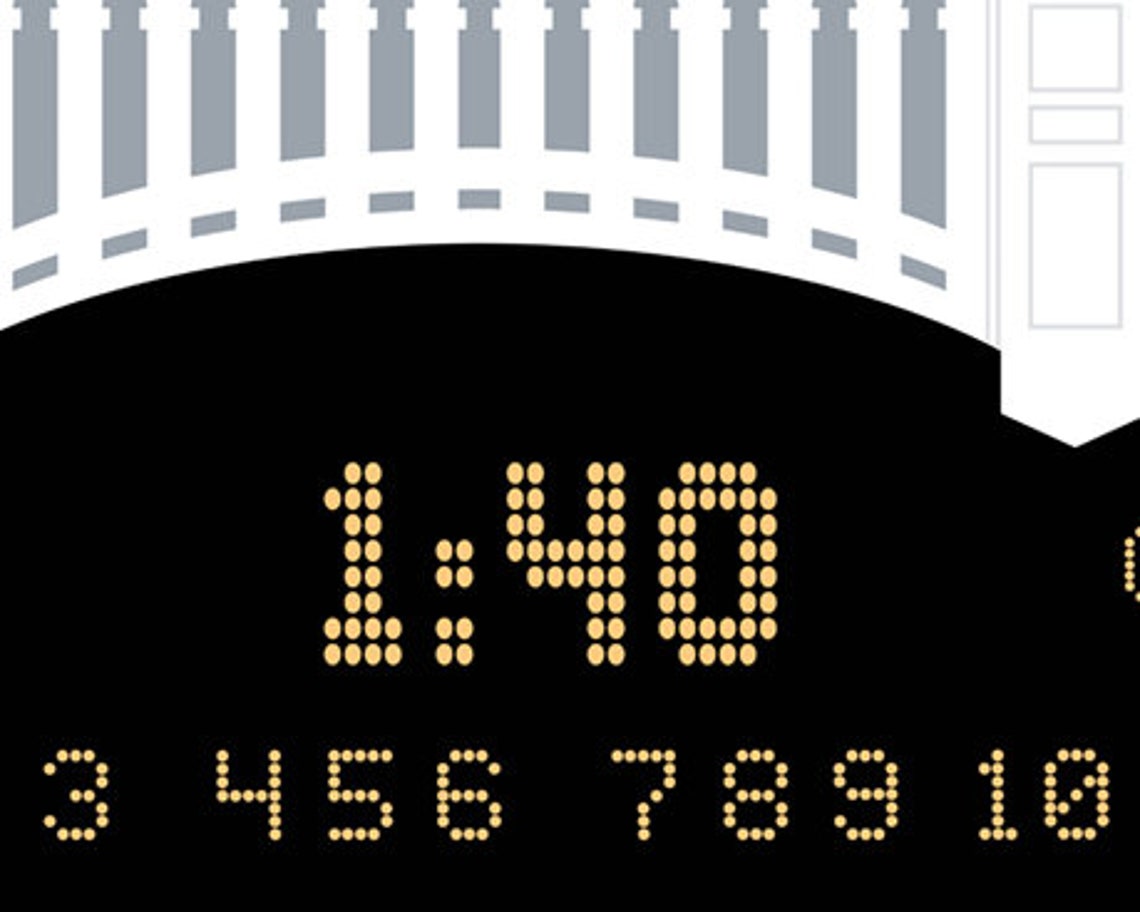 New York Yankees Stadium Scoreboard Print on Paper & Canvas. - Etsy