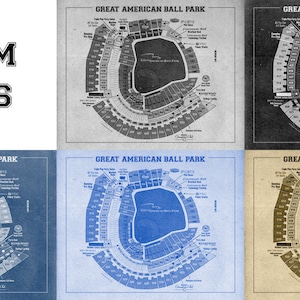 Print of Vintage Great American Ball Park Cincinnati Reds Baseball ...