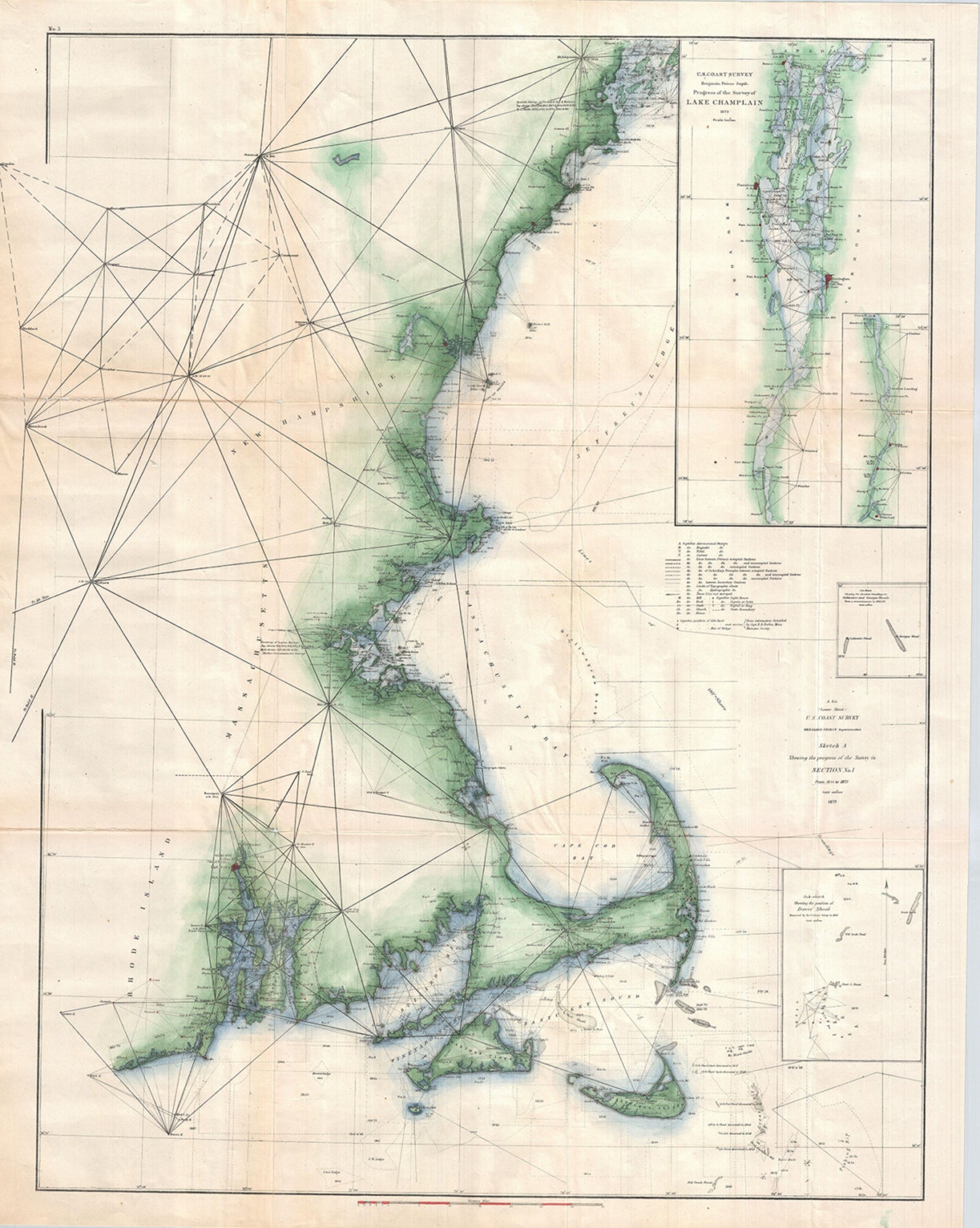 Print of Vintage New England Harbor Map on Photo Paper, Matte Paper, or ...