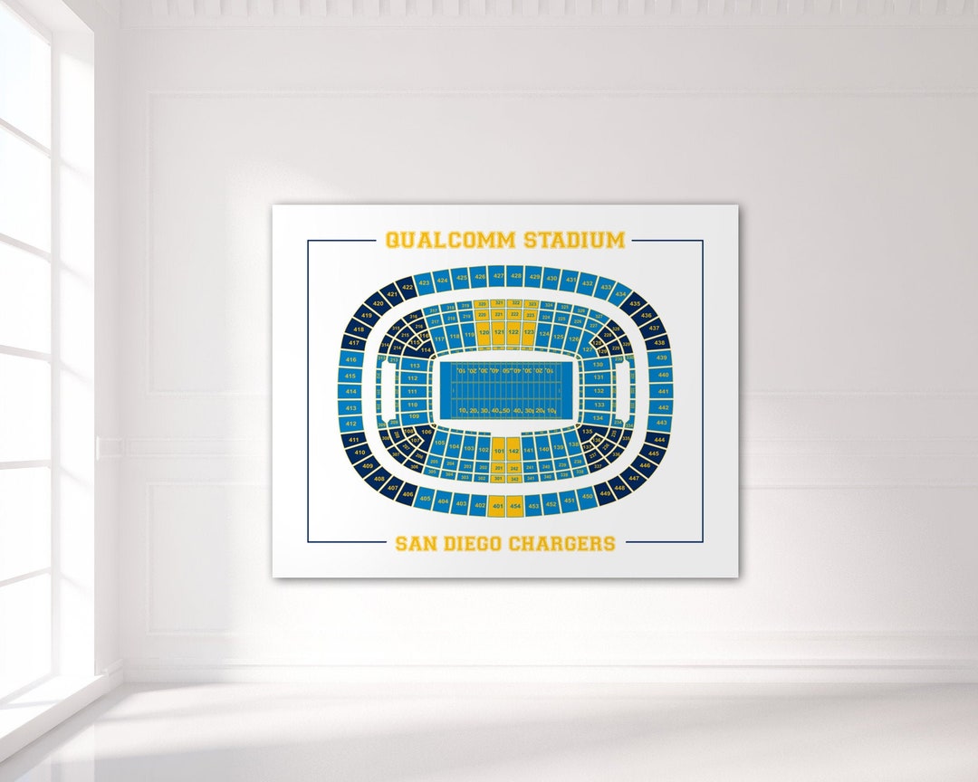 Vintage Qualcomm Stadium Seating Chart Art Print: San Diego Chargers - Etsy