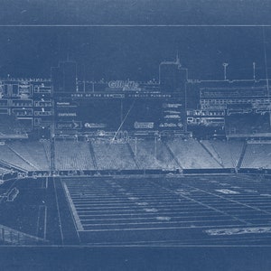 Vintage Print of Gillette Stadium Interior on Photo Paper, Matte Paper ...