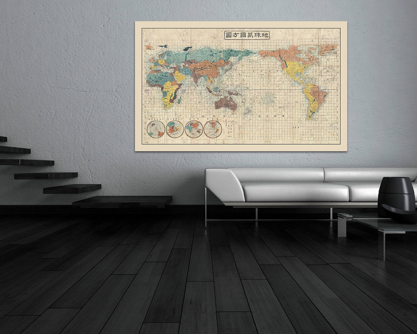 Print of Antique Japanese World Map on Photo Paper Matte - Etsy
