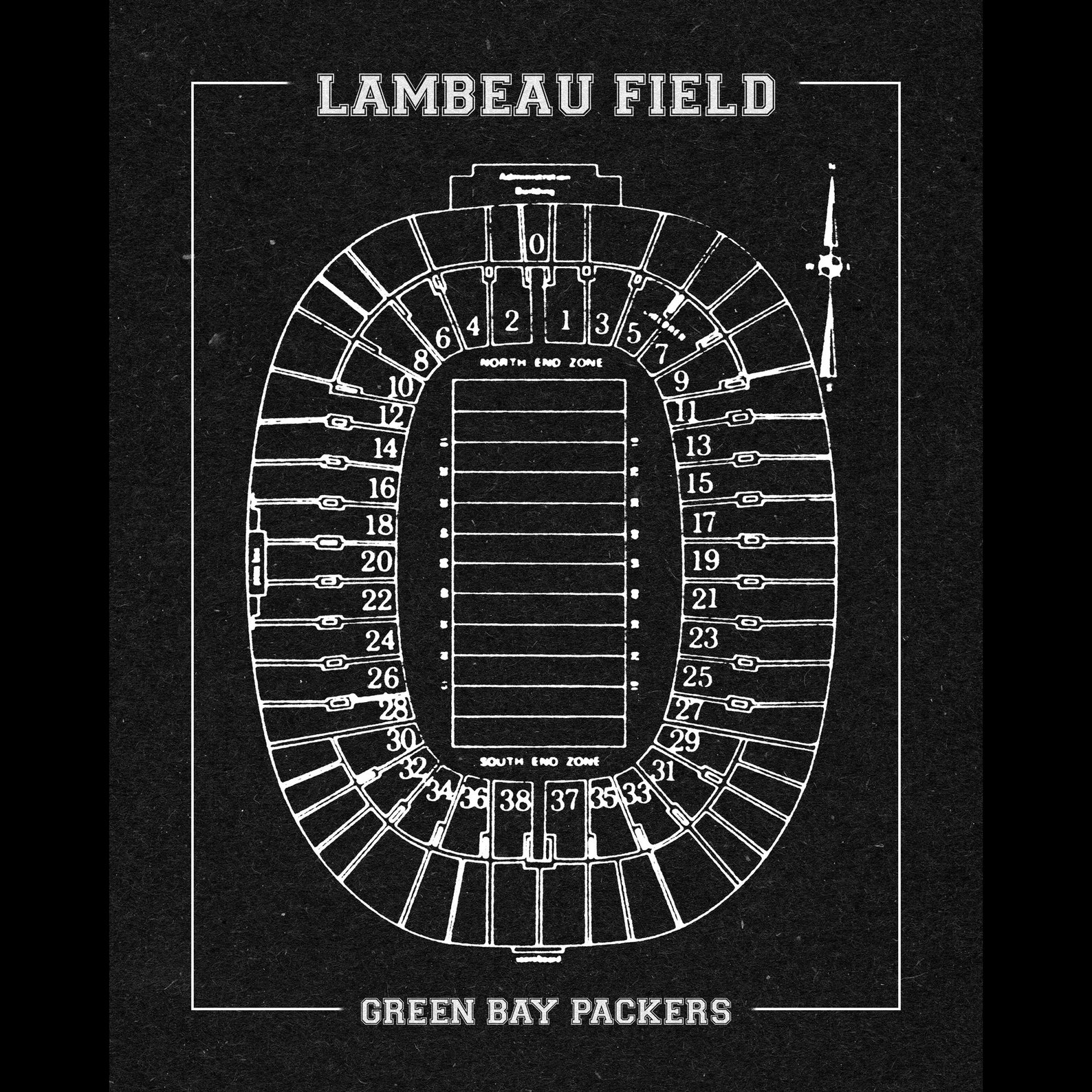 Print of Vintage Lambeau Field Seating Chart Seating Chart on - Etsy