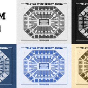 Vintage Print of Talking Stick Resort Arena Seating Chart on Premium ...