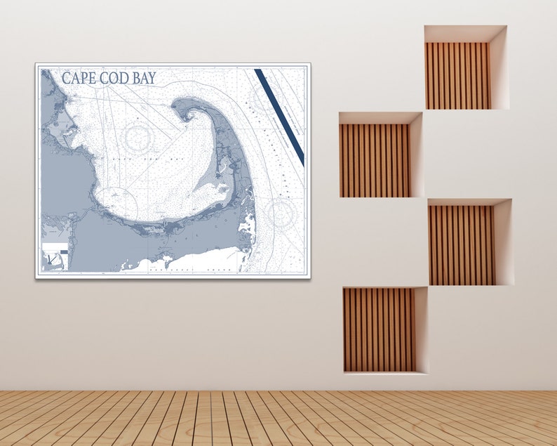 Artistic Print of Cape Cod Bay Chart on Your Choice of Photo | Etsy