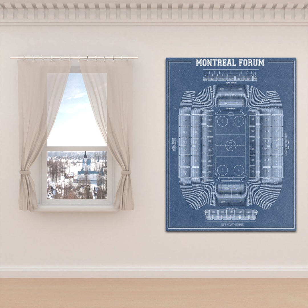 Print of Vintage Montreal Forum Seating Chart on Your Choice of Photo ...