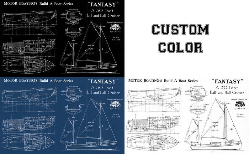 Vintage Print of FANTASY Runabout Diagram Line Drawing - Etsy