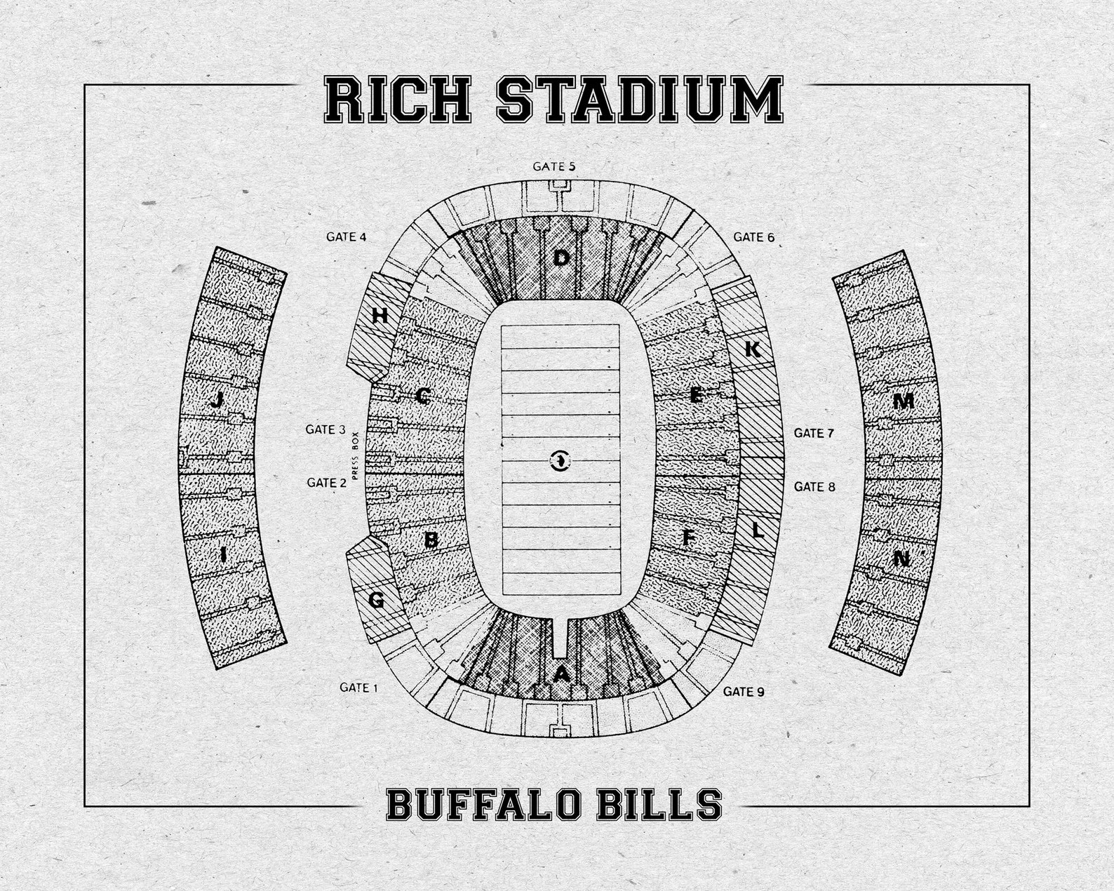 Print of Vintage Rich Stadium Seating Chart Seating Chart on - Etsy