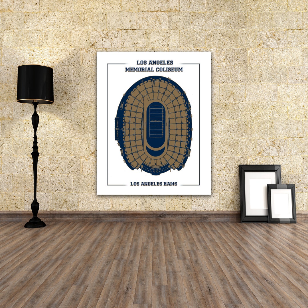 College Los Angeles Rams Vintage Football Stadium Print Blueprint on ...