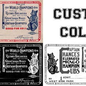 Vintage Chicago Cubs Ticket Stub Print: Photo Paper, Matte, or Canvas ...