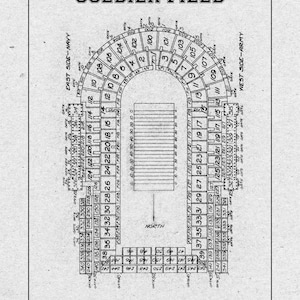 Print of Vintage Soldier Field Seating Chart on Photo Paper, Matte ...