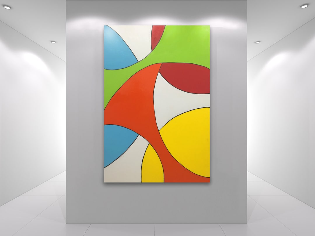 Abstract Color Circle Art Print: Modern Minimalist Painting - Etsy