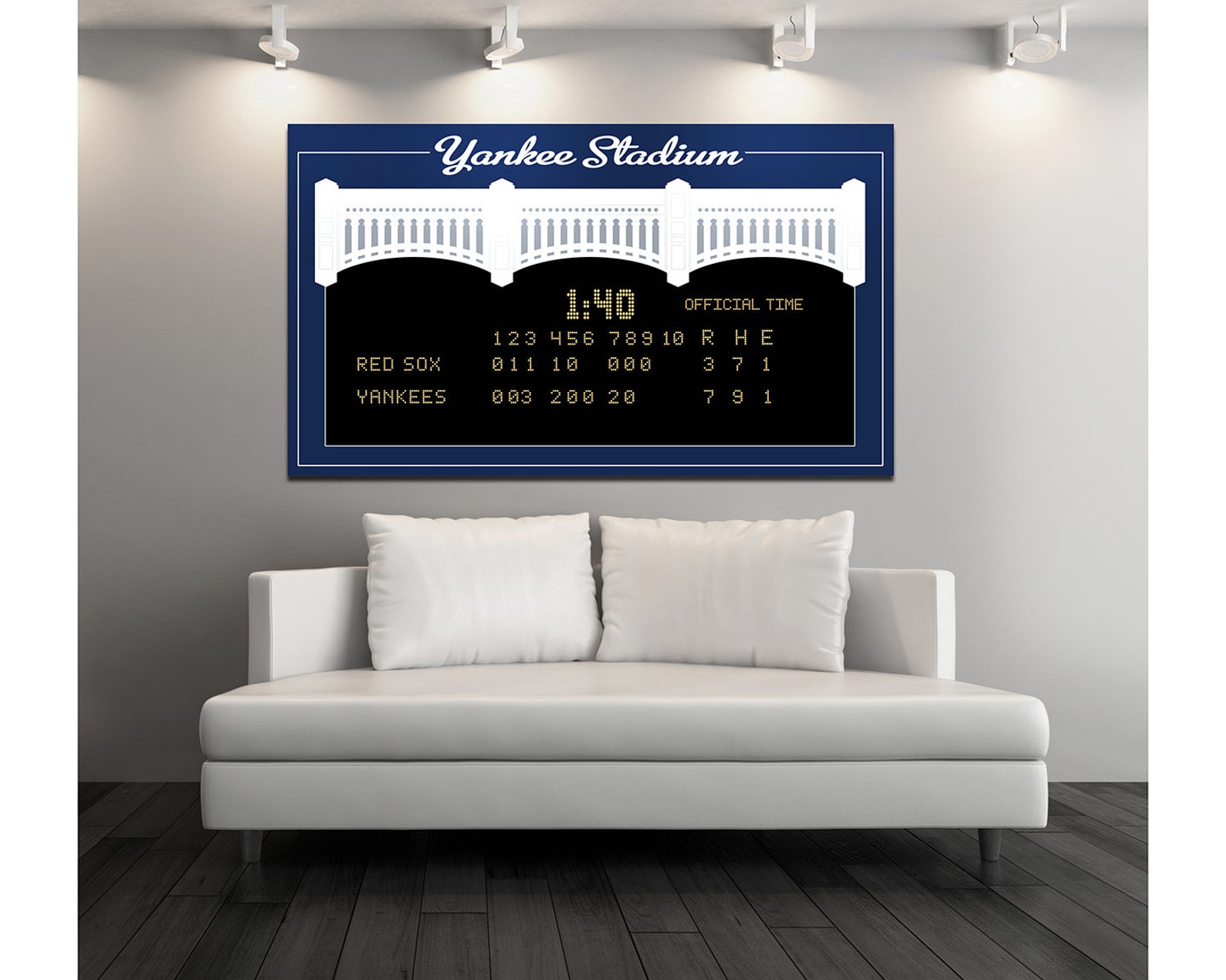 Yankee Stadium Scoreboard Art Print: Custom Baseball Scores - Etsy