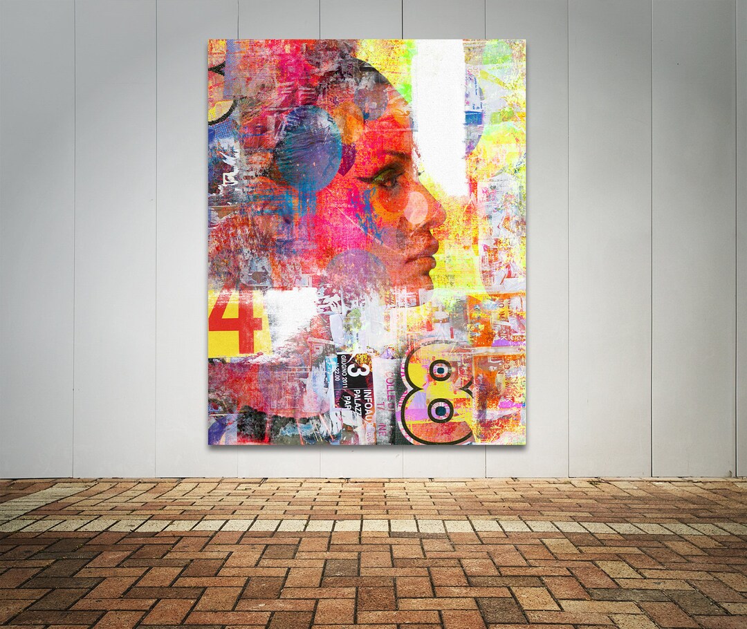 Female Figure Collage Art Print: Modern Fine Art Painting - Etsy