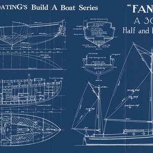 Vintage Print of FANTASY Runabout Diagram Line Drawing Schematic ...