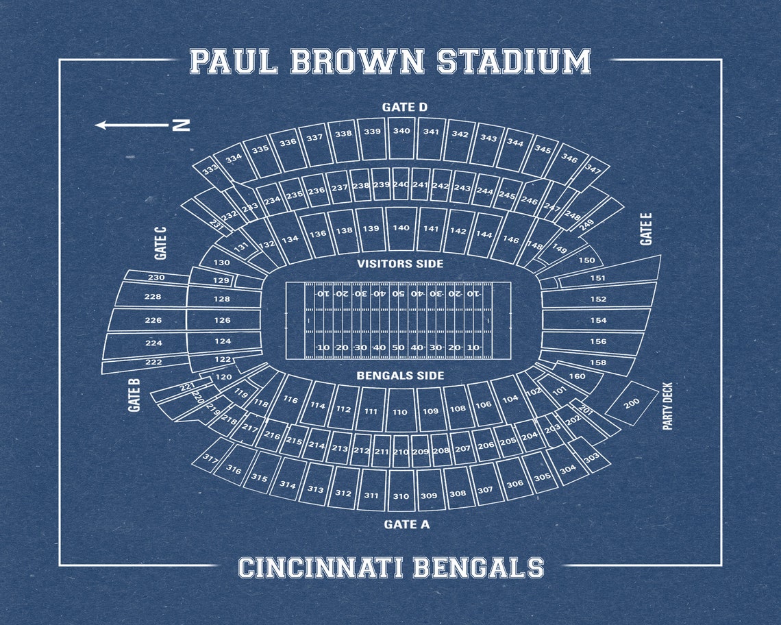 Print of Vintage Paul Brown Stadium Seating Chart Seating - Etsy